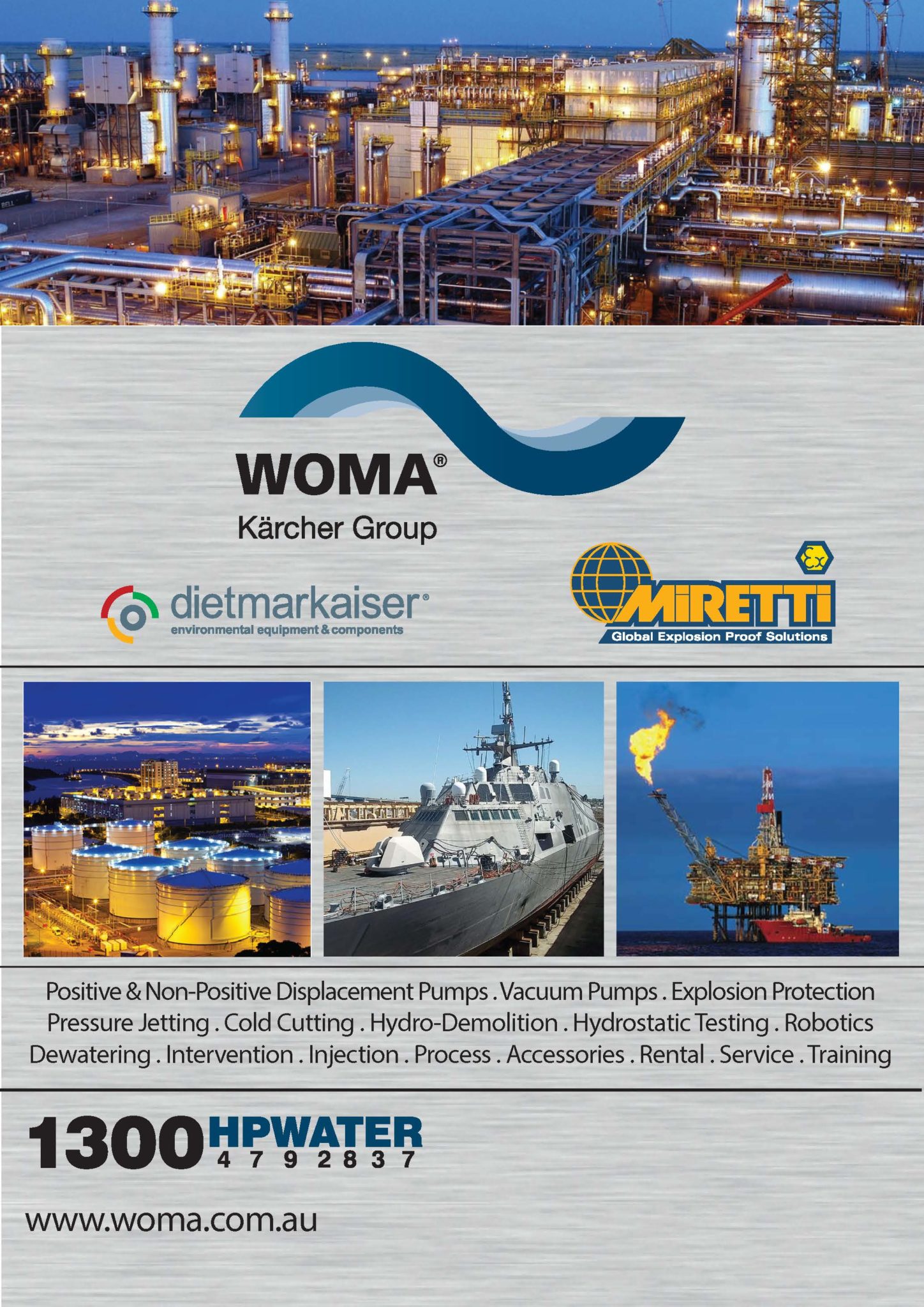 High & Ultra High Water Jetting Pumps & Equipment | WOMA Australia